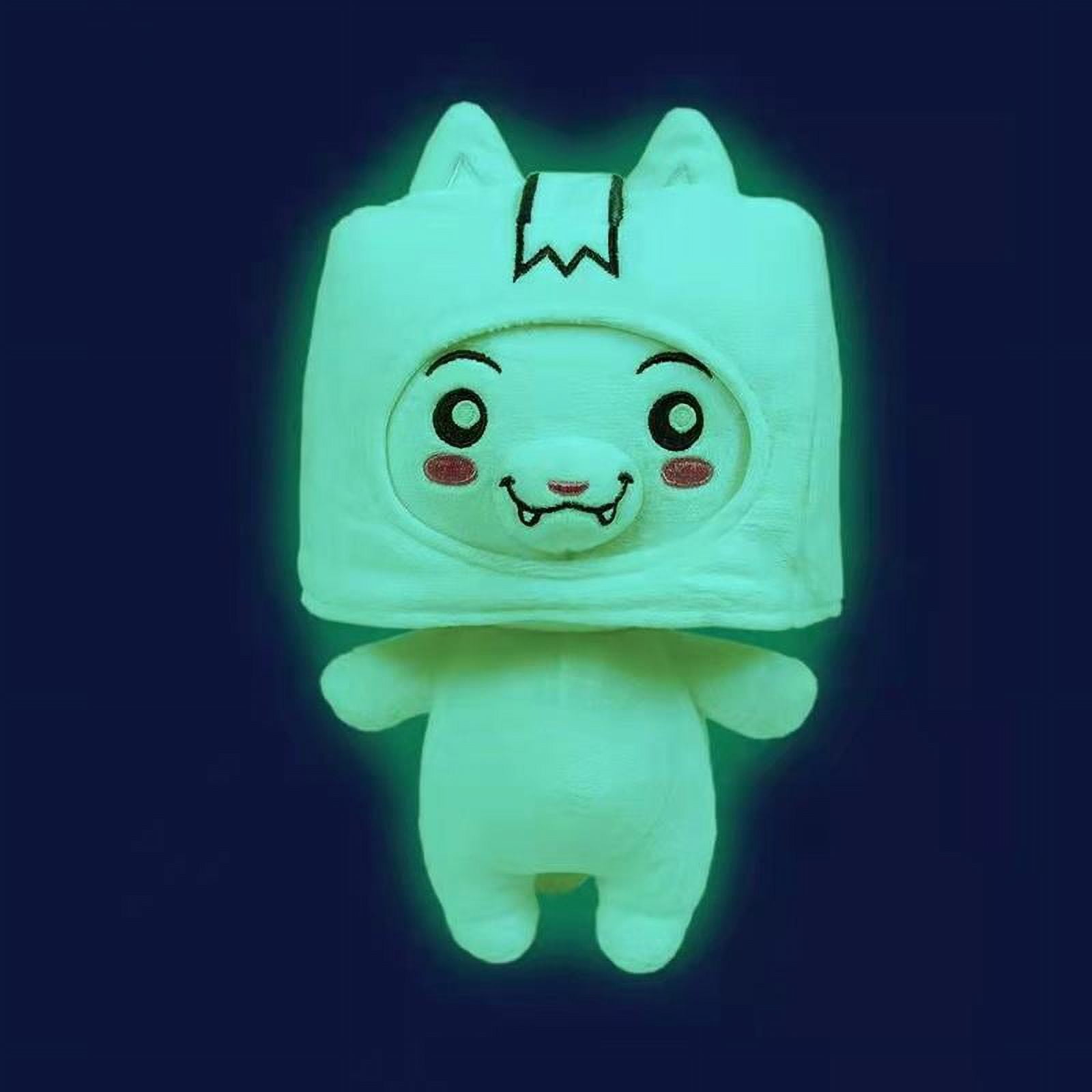 Cute Box Plush Toy Glow in The Dark, Luminous Cartoon Plushies Doll ...