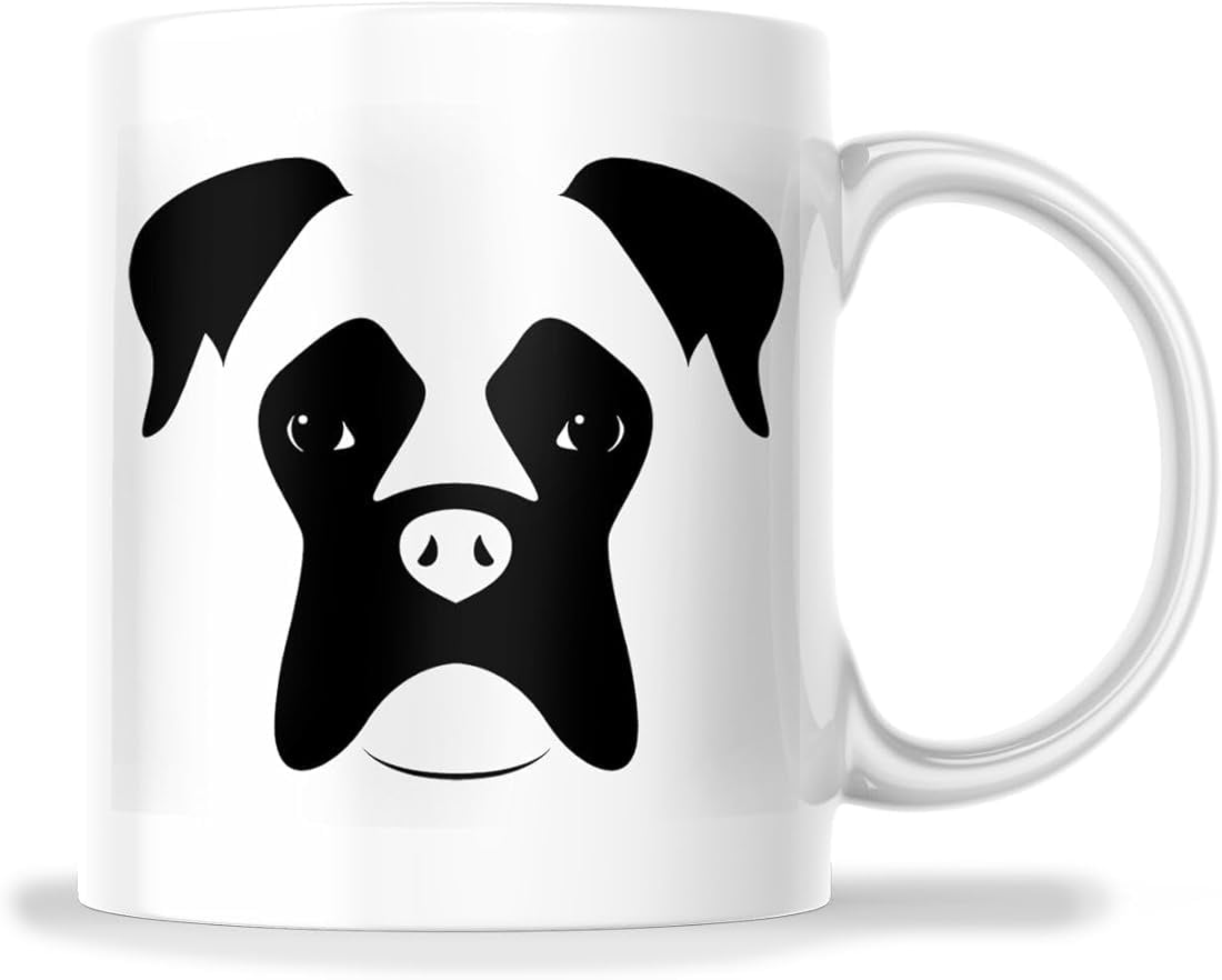 Cute Boxer Dog Mug - Cute Simple Dog Lover Owner Puppy Mug - 11 Oz Mug ...