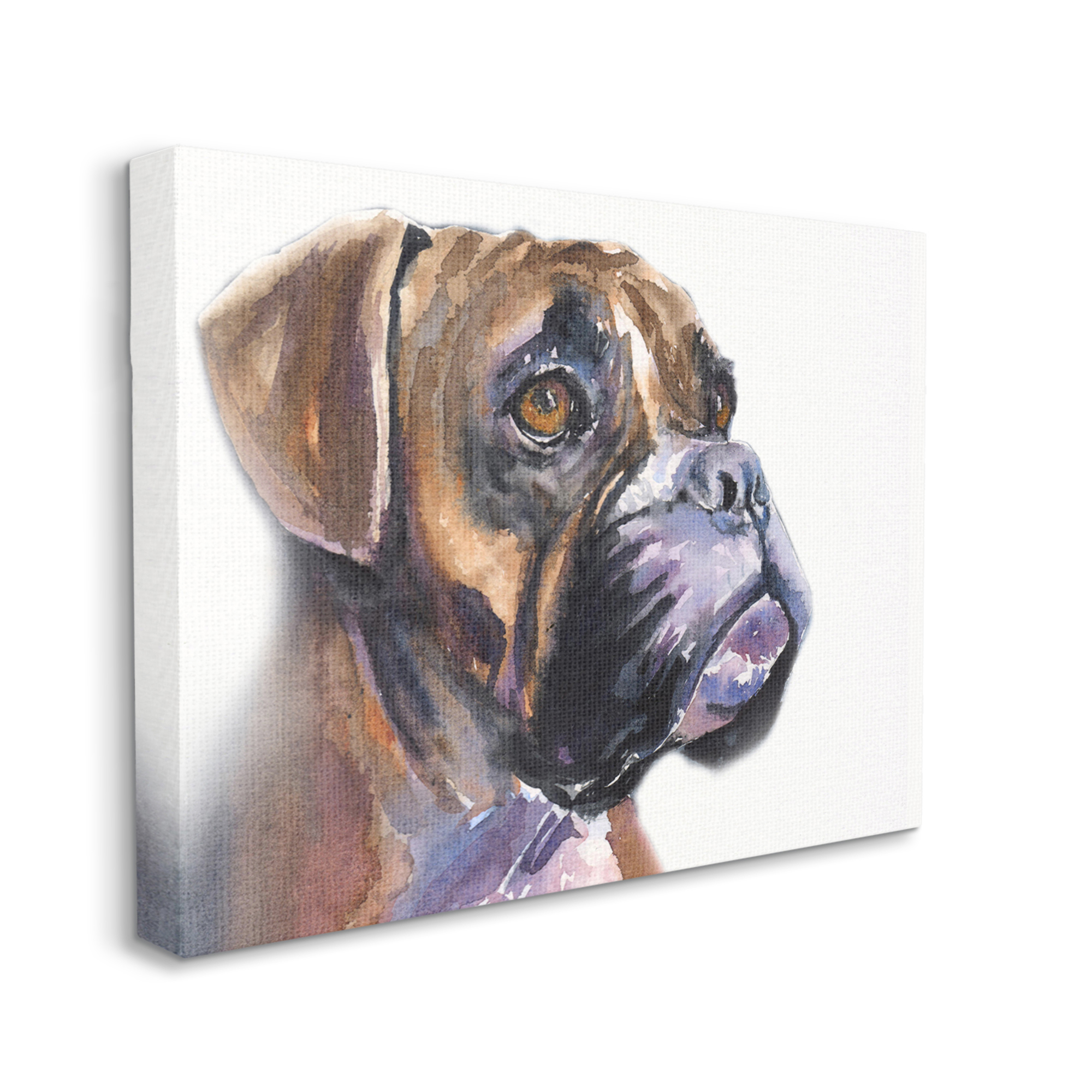 Stupell Home Decor Boxer Dog Portrait Canvas Art Print 30x24 Inches ...