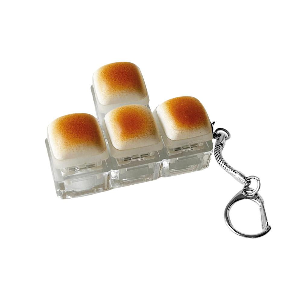 Cute Bread Keycap Stress Relief Clicker Keychain Mini Mechanical ...
