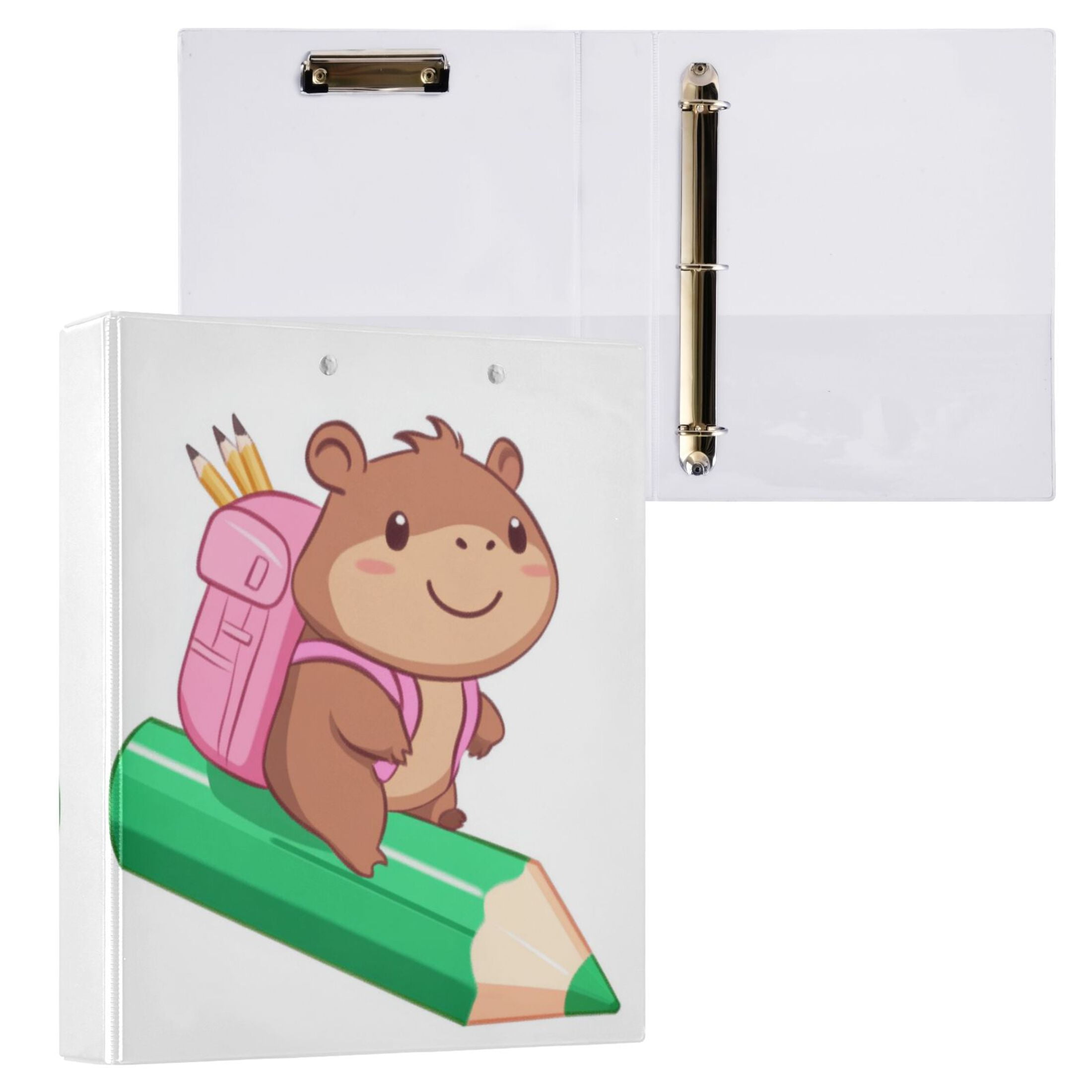 Cute Brown Capibara 3 Ring Hardcover Binders 1.5in Round Rings for ...