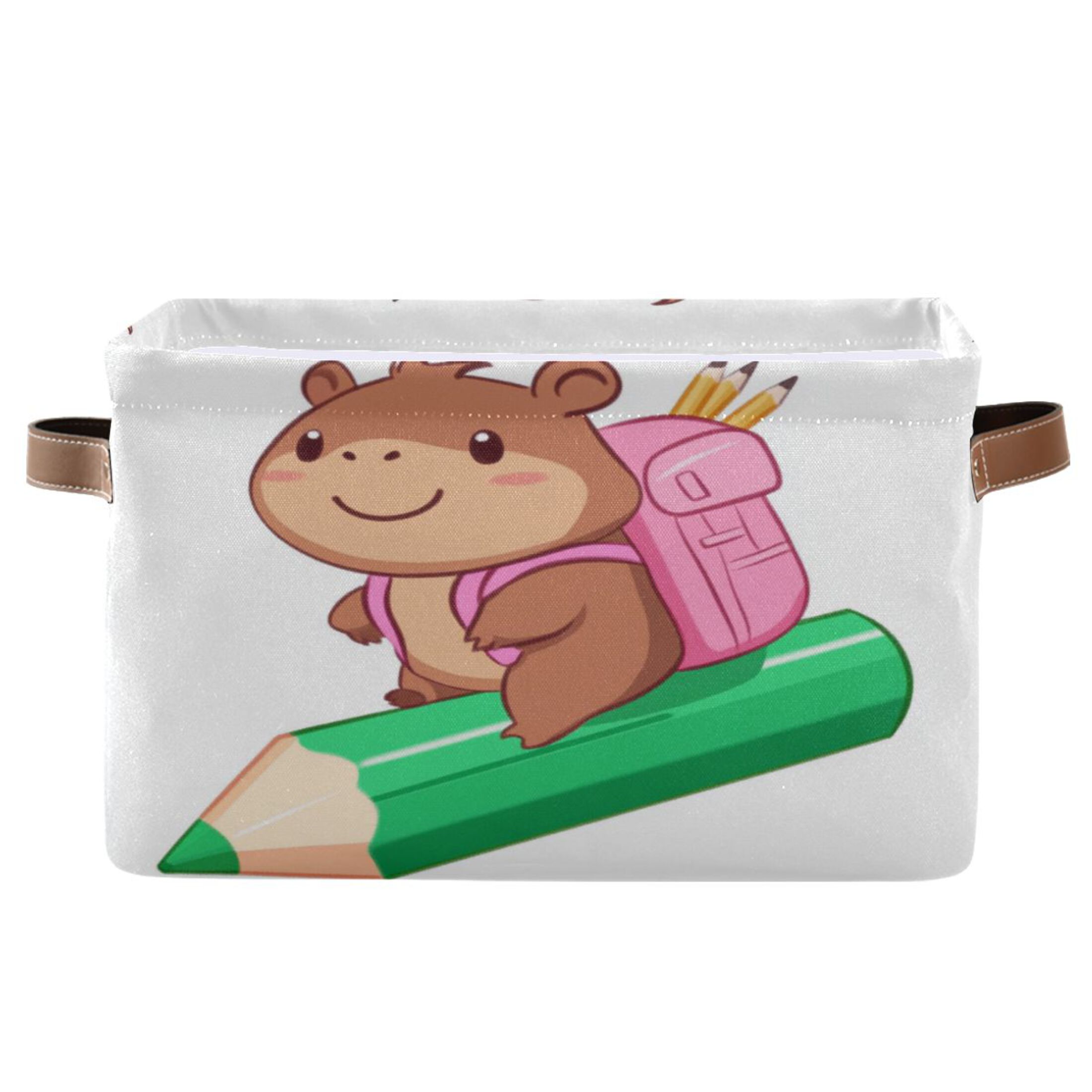 Cute Brown Capibara Foldable Storage Basket,Canvas Fabric Foldable ...