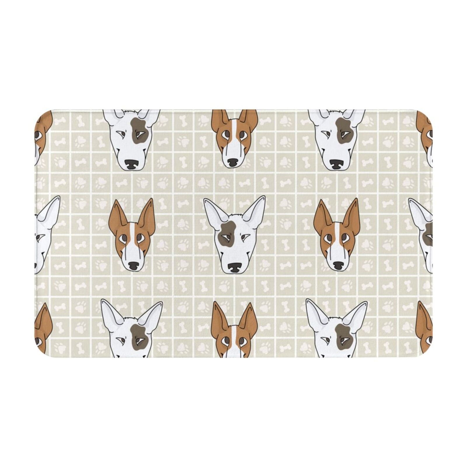 Cute Bull Terrier Puppy And Dog Face Front Door Mat Doormat Non Slip ...