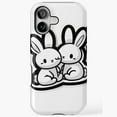 Cute Bunnies Minimalist Rabbit Art iPhone Case 17 to 11 Pro Max ...