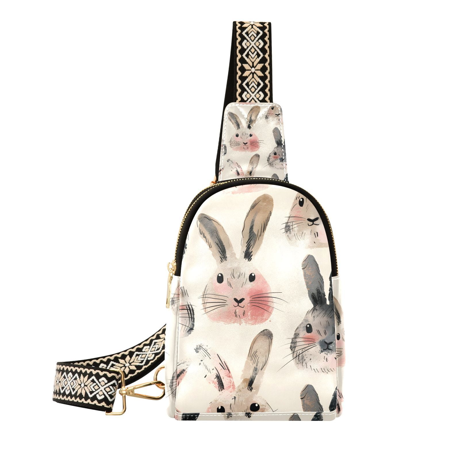 Cute Bunnies Rabbits Crossbody Bags Fanny Pack Sling Bag for Travel ...
