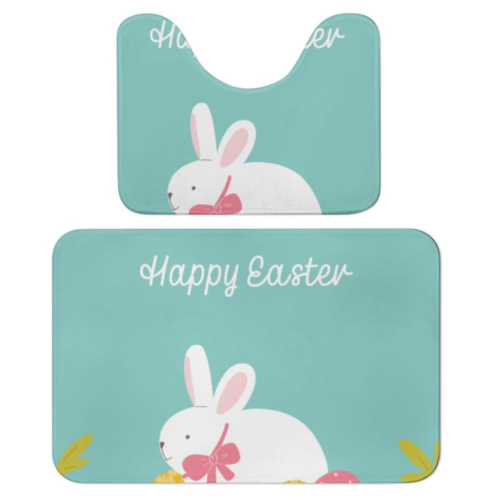 Cute Bunny Bathroom Rugs Set 2 Pieces, Bathroom Set - Quick Drying Bath ...