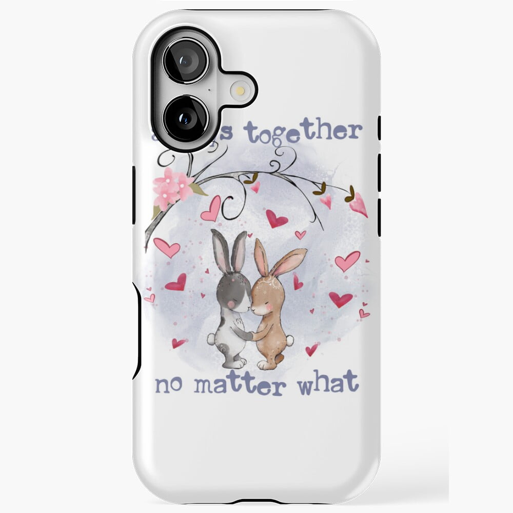 Cute Bunny Couple Always Together Love iPhone Case 17 to 11 Pro Max ...