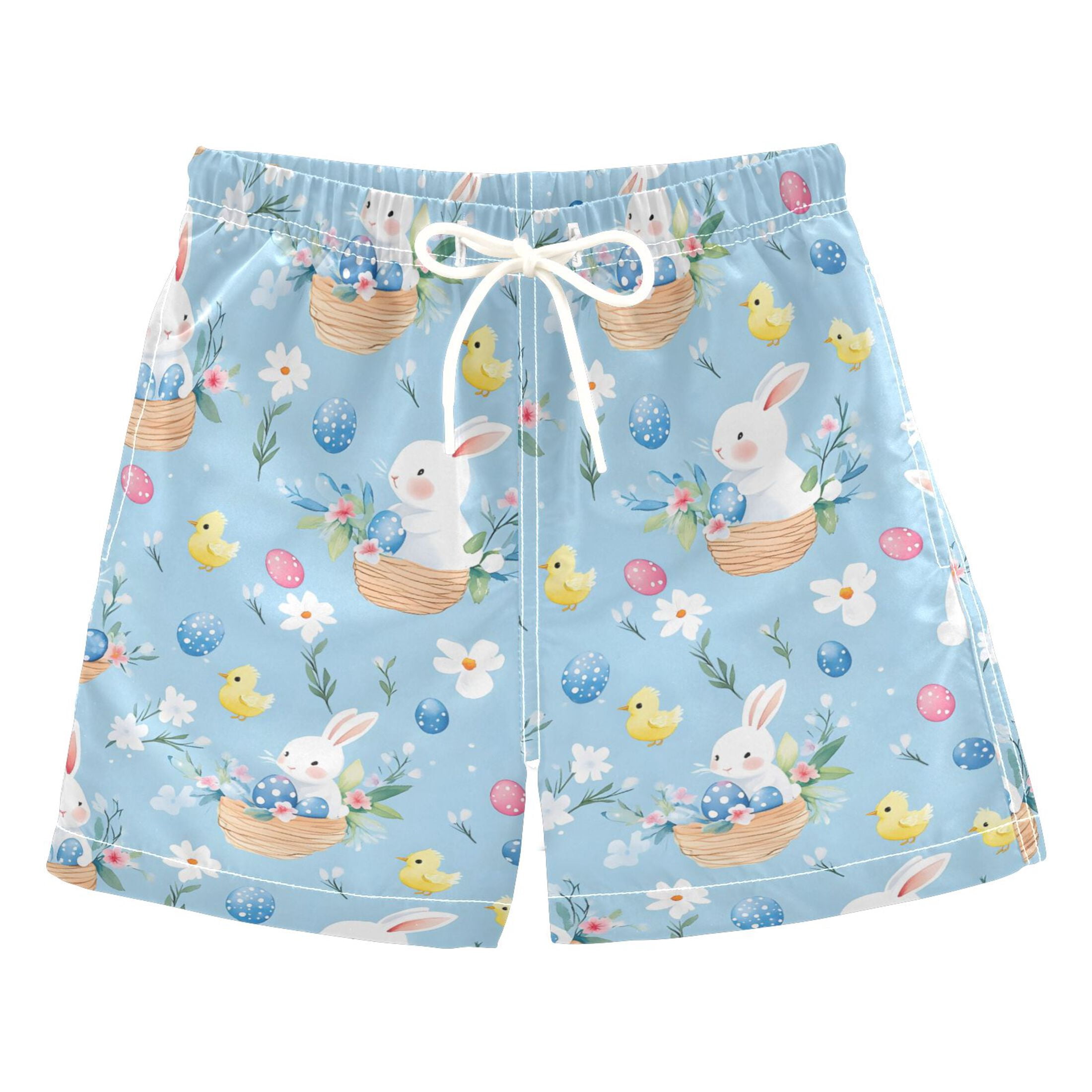 Cute Bunny Easter Egg Pattern Swim Trunks Quick Dry Beach Pool Board ...