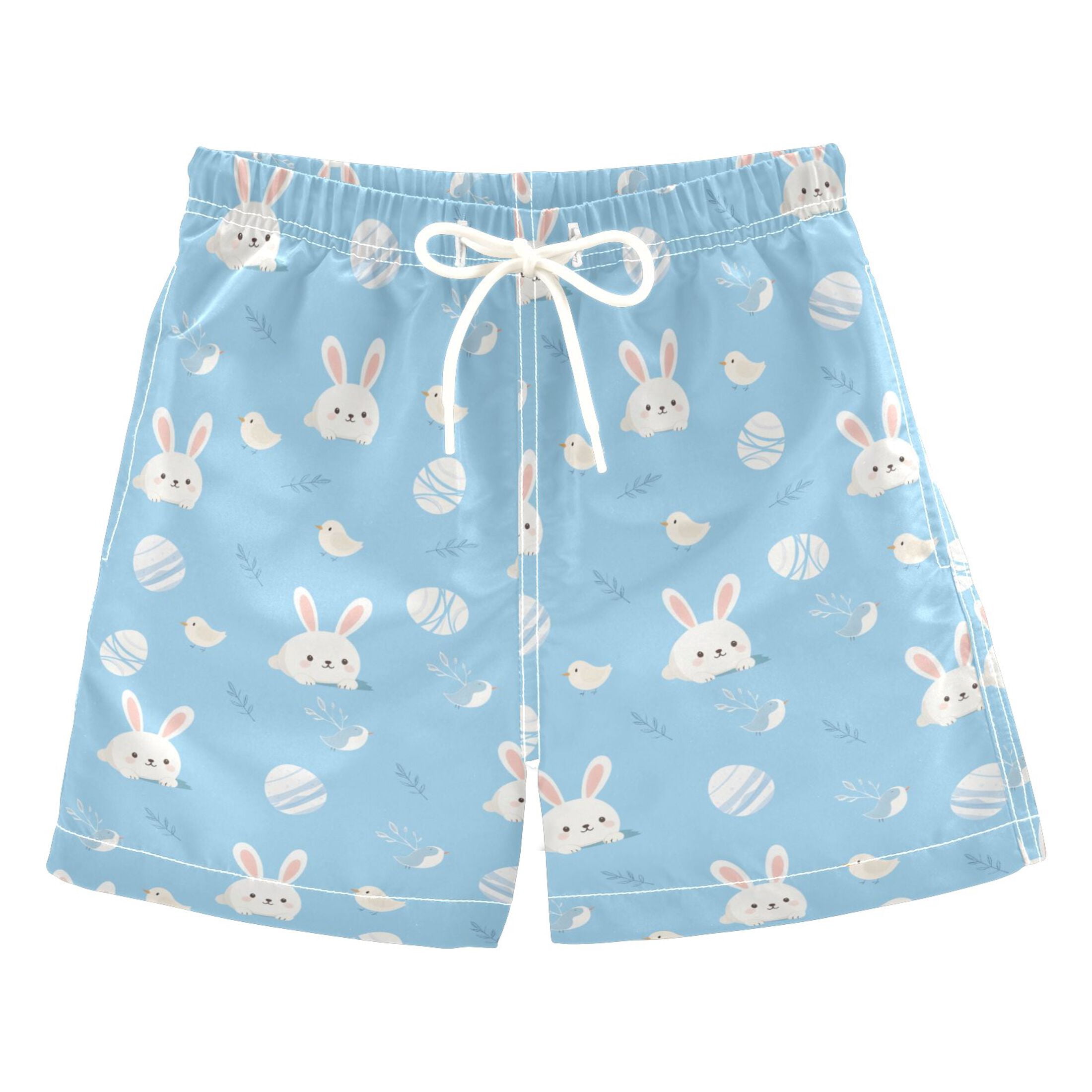 Cute Bunny Easter Egg Pattern Swim Trunks Quick Dry Beach Pool Board ...