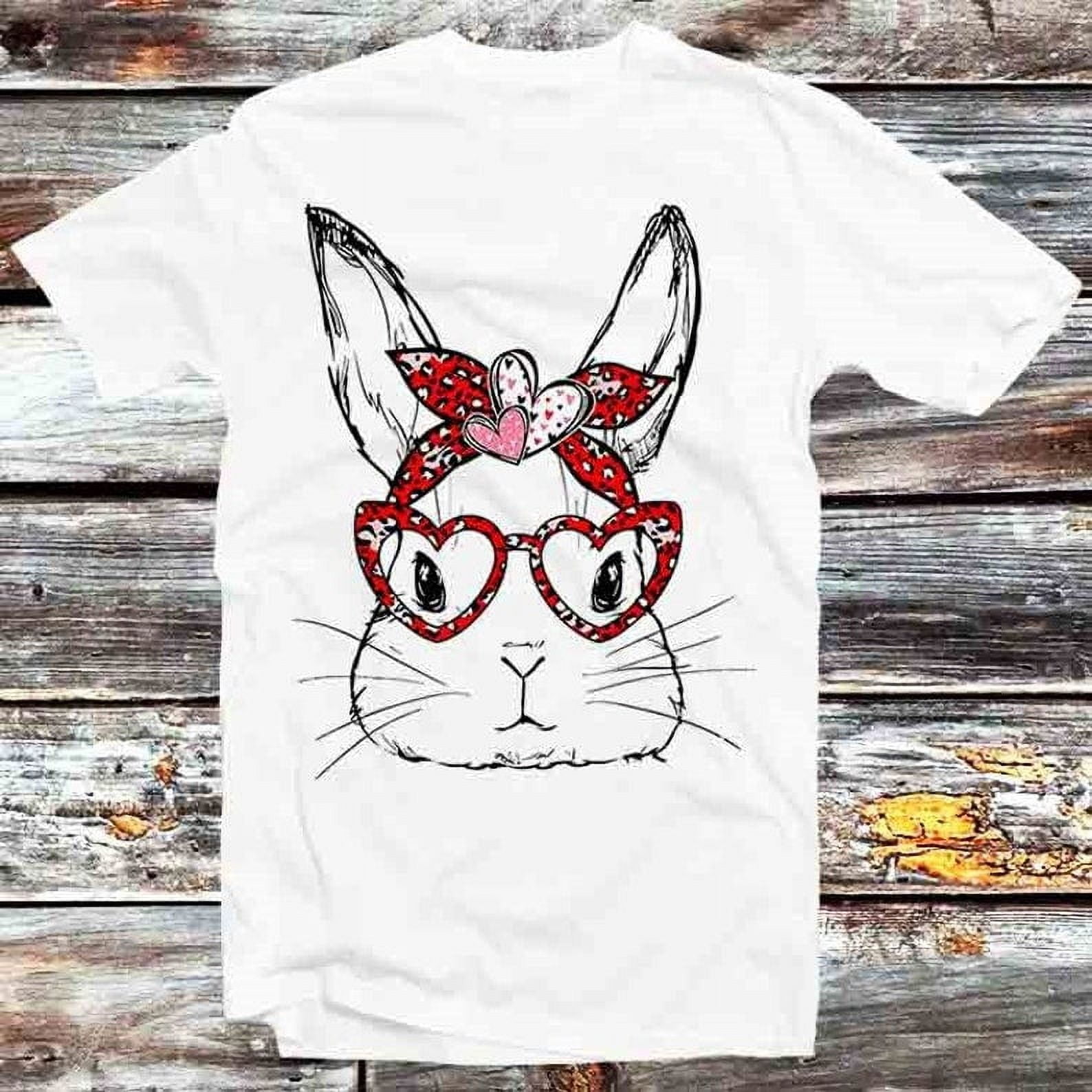 Cute Bunny Face Leopard Plaid Glasses Easter Eggs Day T Shirt Vintage ...