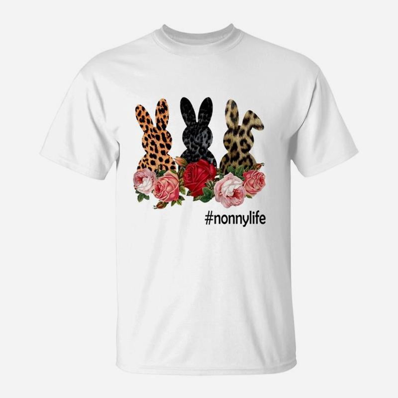 Cute Bunny Flowers Nonny Life Happy Easter Sunday Floral Leopard Plaid ...