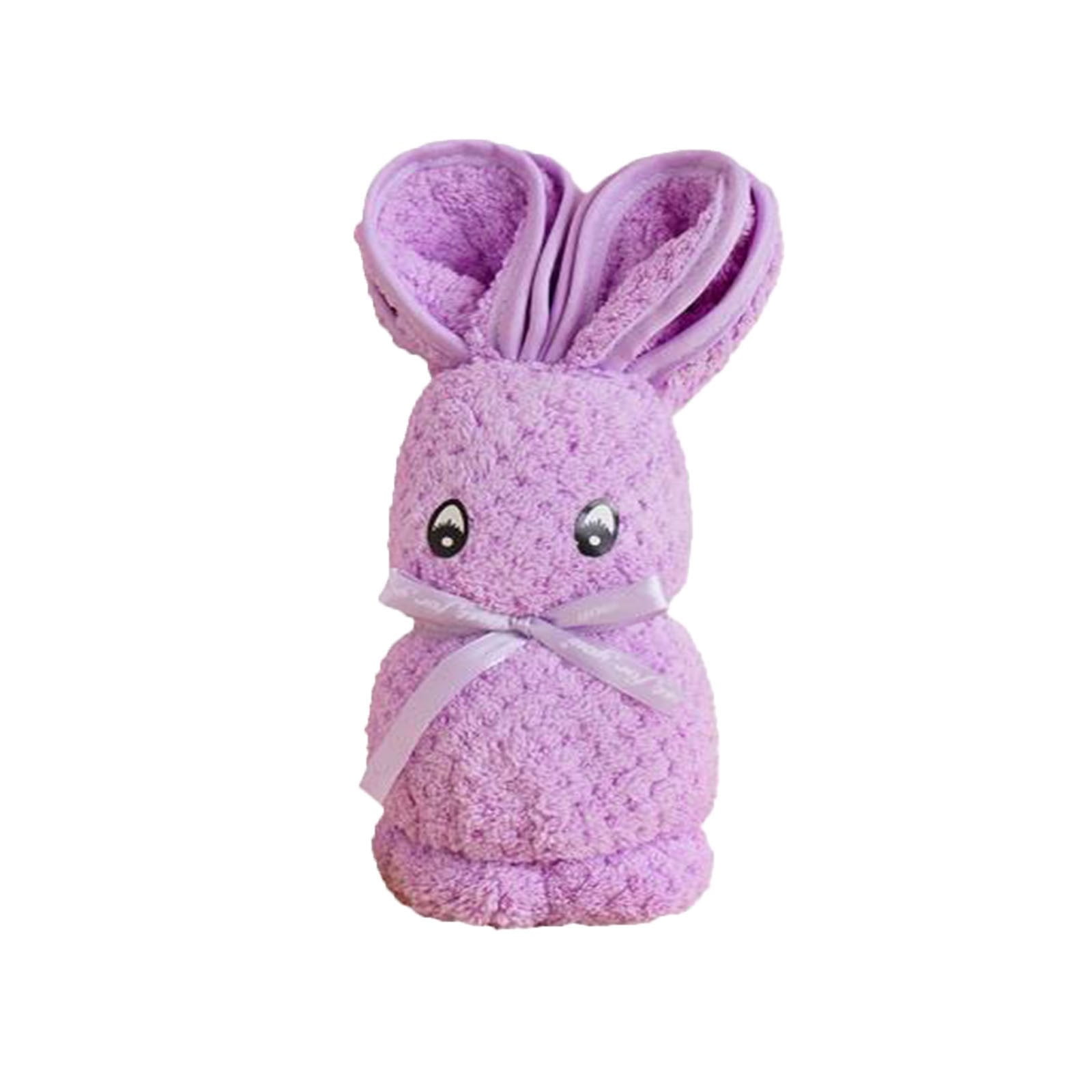 Cute Bunny Folded Handheld Children's Towel - Soft Absorbent Gift Towel ...