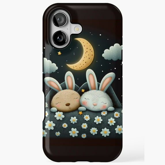 Cute Bunny Friends Happy Rabbit Pair iPhone Case 17 to 11 Pro Max ...