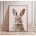 Cute Bunny Heart Glasses Pink Nursery Animal Whimsical Decor Unframed ...