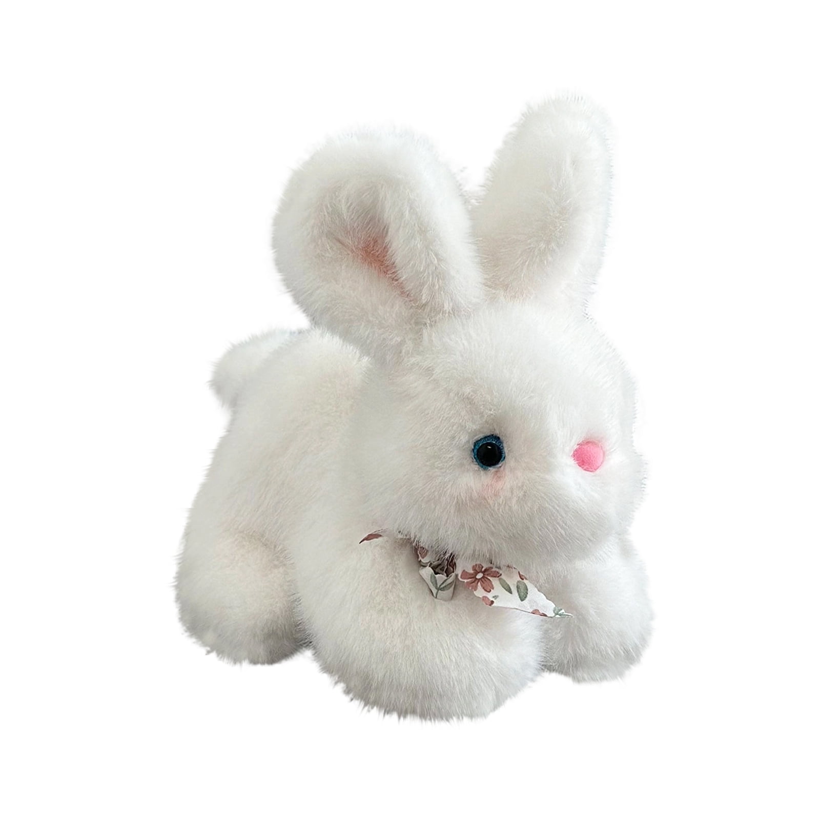 Cute Bunny & Kitten Plush Toy Set Soft Huggable Stuffed Animals White ...