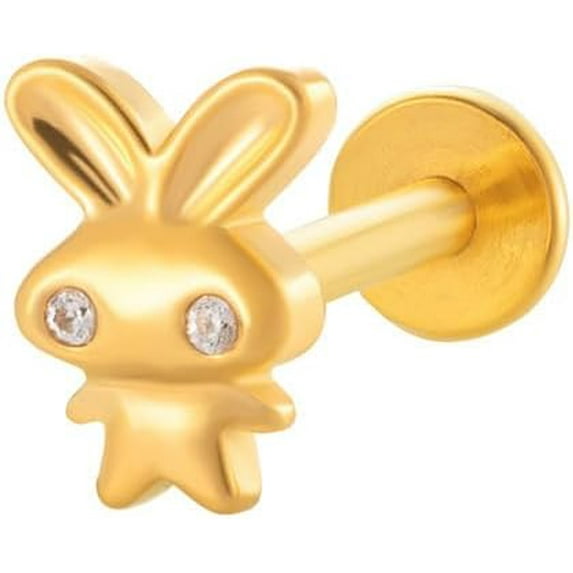 Cute Bunny Labret Cartilage Helix Tiny Stud Earring for Women G23 ...