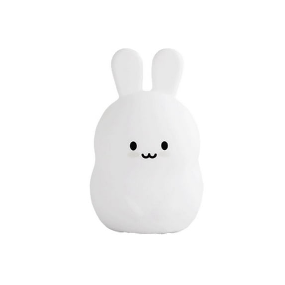 Cute Bunny Night Light Rechargeable - Soft LED Silicone Lamp Touch ...
