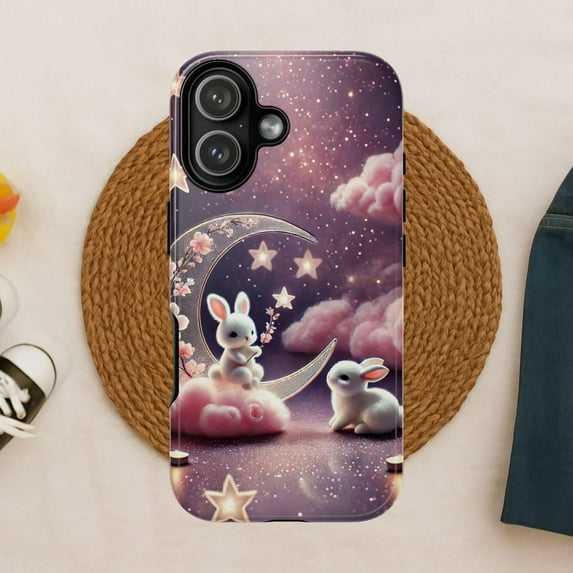 Cute Bunny Phone Case Pastel Rabbit Floral iPhone 17 11 12 13 14 15 16 ...