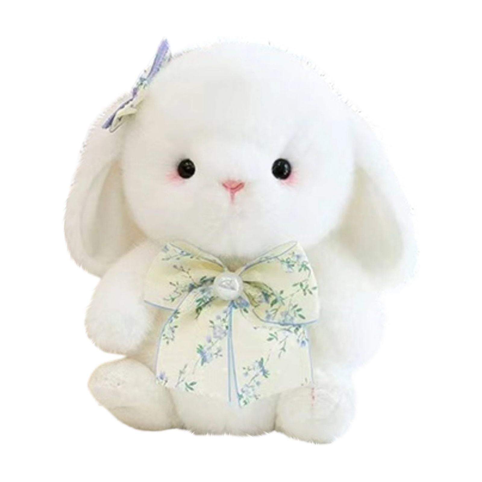 Cute Bunny Plush Toy with Floral Accents, Birthday Gift Stuffed Animal ...