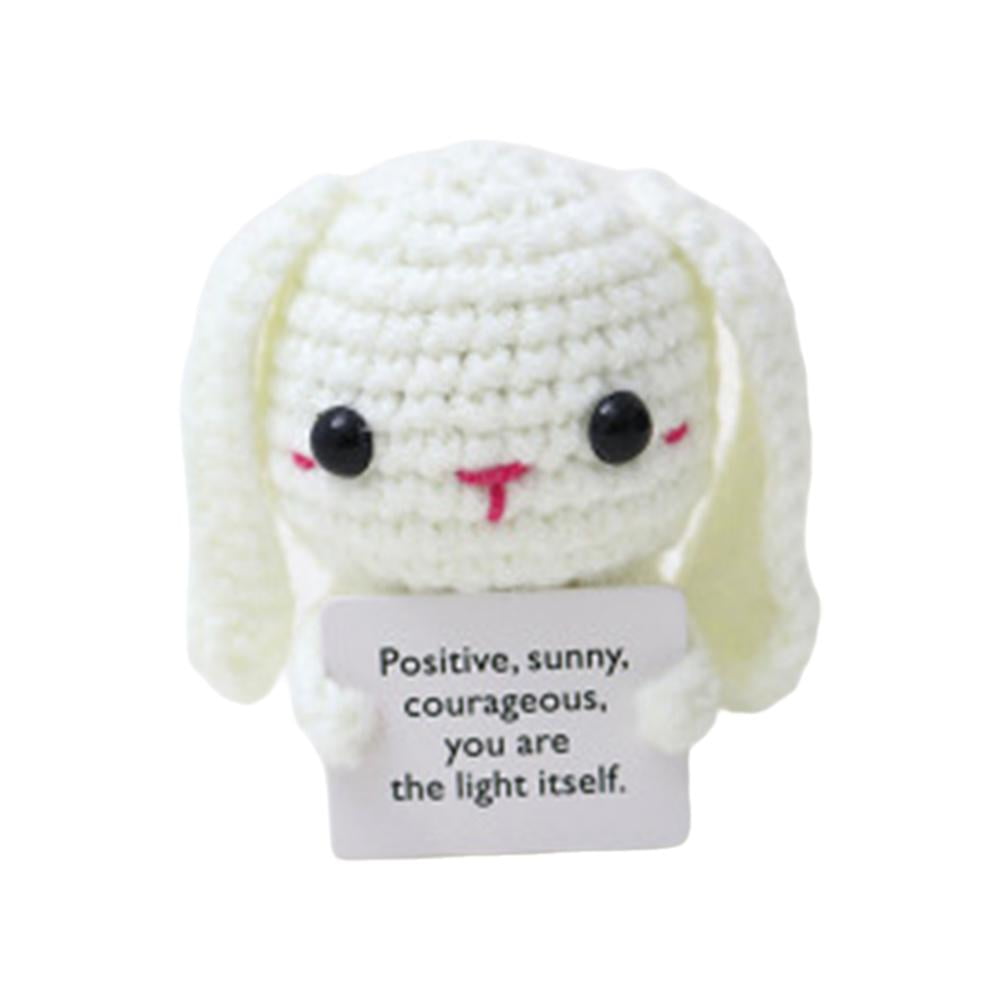 Cute Bunny Positive Crochet Rabbit Doll With Card Room Decor Handmade ...