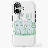 Cute Bunny Rabbit Animal Portrait Art iPhone Case 17 through 11 Pro Max ...