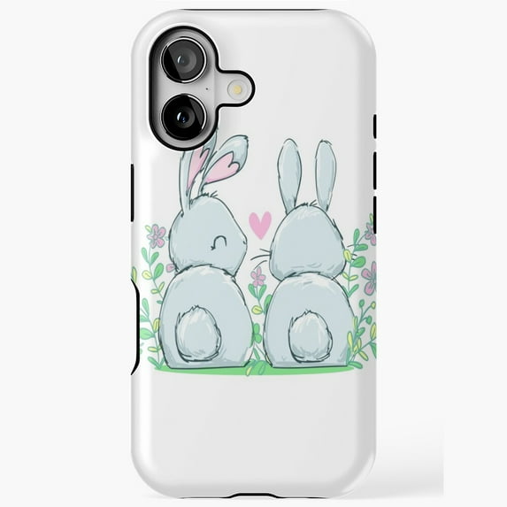 Cute Bunny Rabbit Animal Portrait Art iPhone Case 17 through 11 Pro Max ...