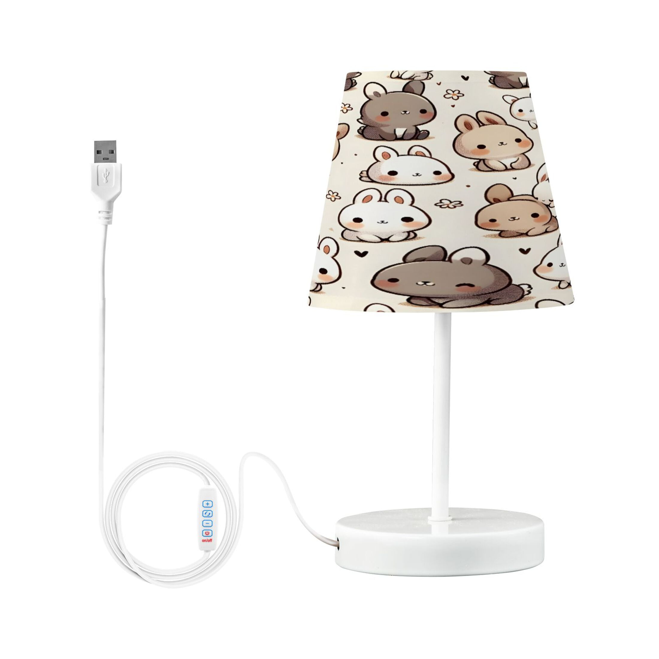 Cute Bunny Rabbit Desk Lamp LED Table Nightstand Lamps with 3 Color ...