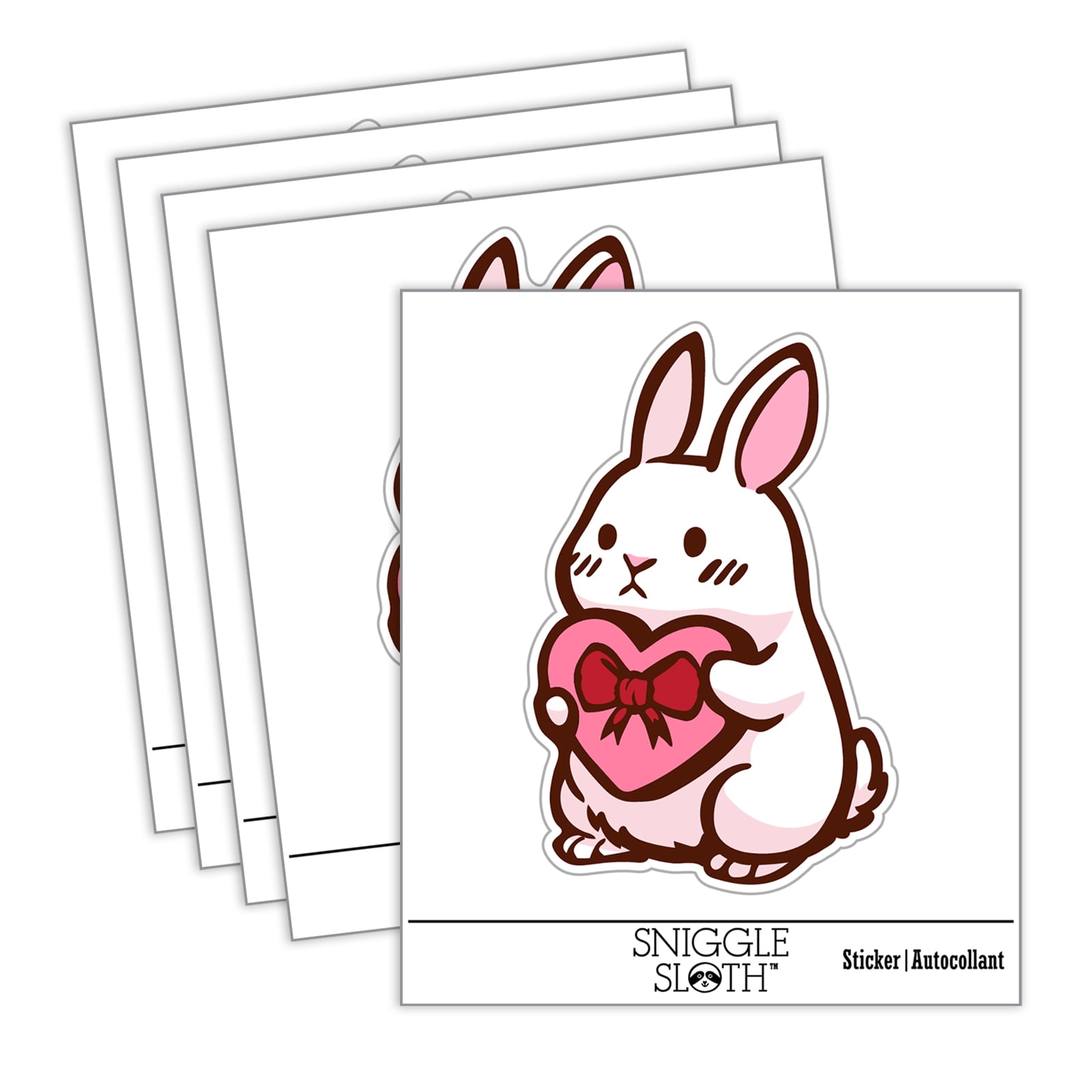 Cute Bunny Rabbit with Valentine's Day Heart Car Window Bumper Water ...