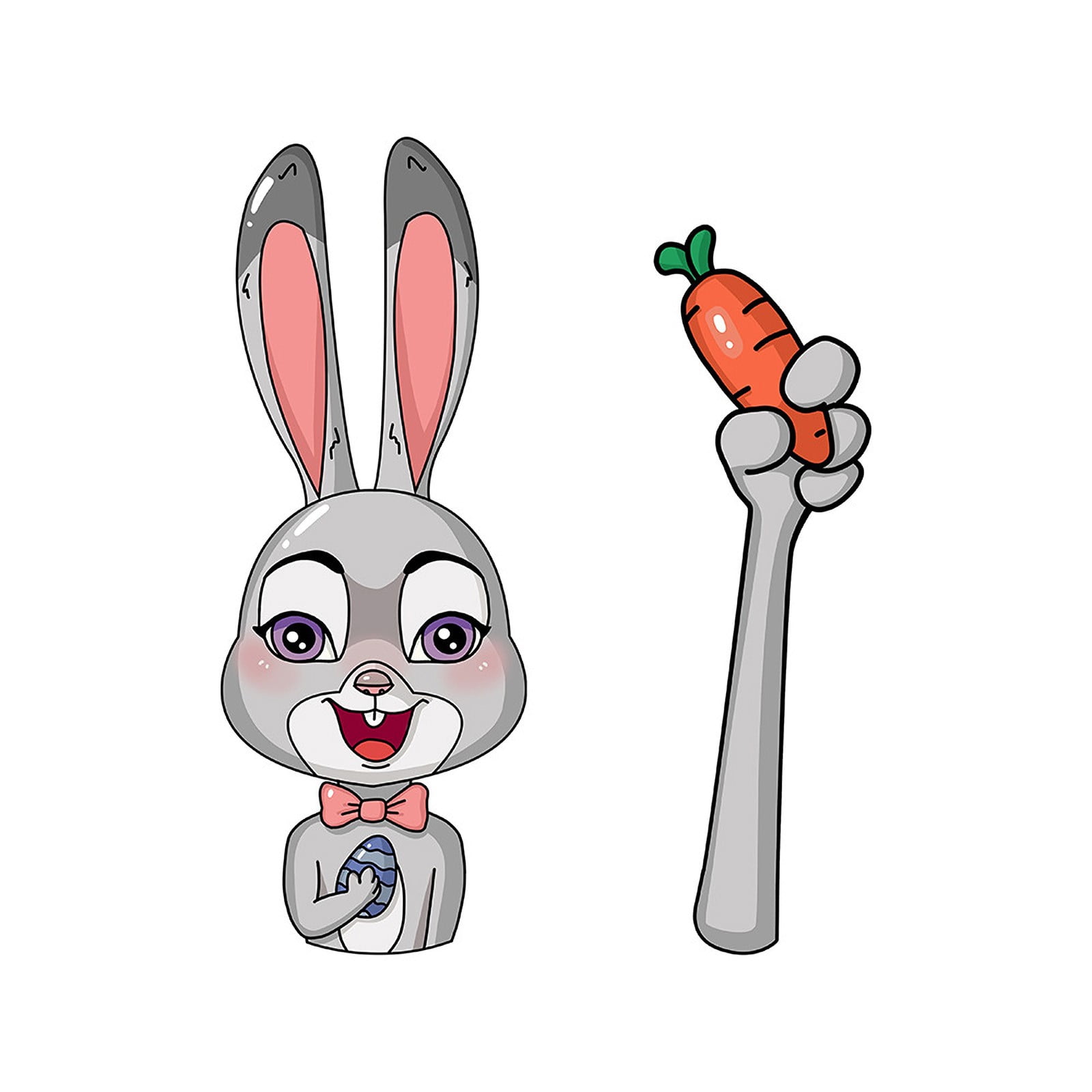 Cute Bunny Rear Wiper Sticker for Car, Rabbit with Radish Car Sticker ...