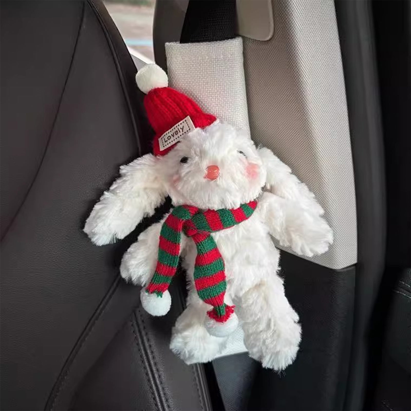 Cute Bunny Soft Faux-Sheepskin Seat-Belt Cover Pad, Universal 21 cm ...