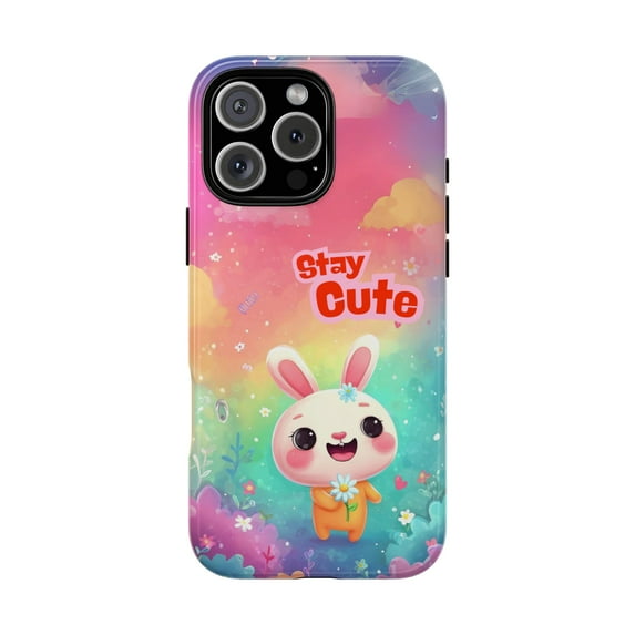 Cute Bunny Stay Cute Kids Phone Case for iPhone 17 11 12 13 14 15 16 ...