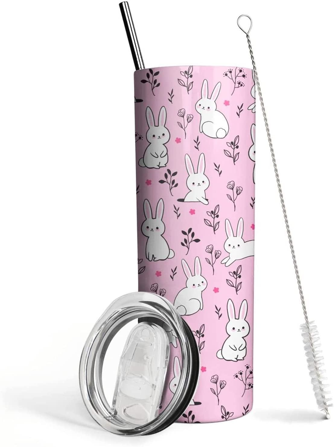 Cute Bunny Tumbler with Lid and Straw- Bunny Gifts for Women Girls ...