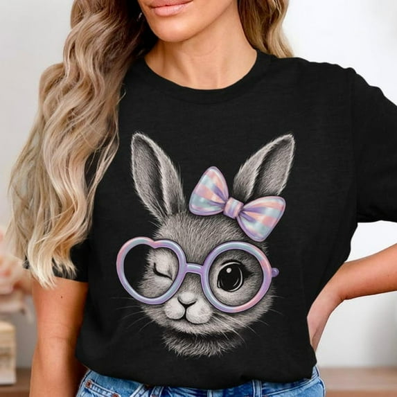 Cute Bunny With Gla1sses S1Hirt, KawaI1I Rabbit T S1Hirt, Pastel B1Ow ...
