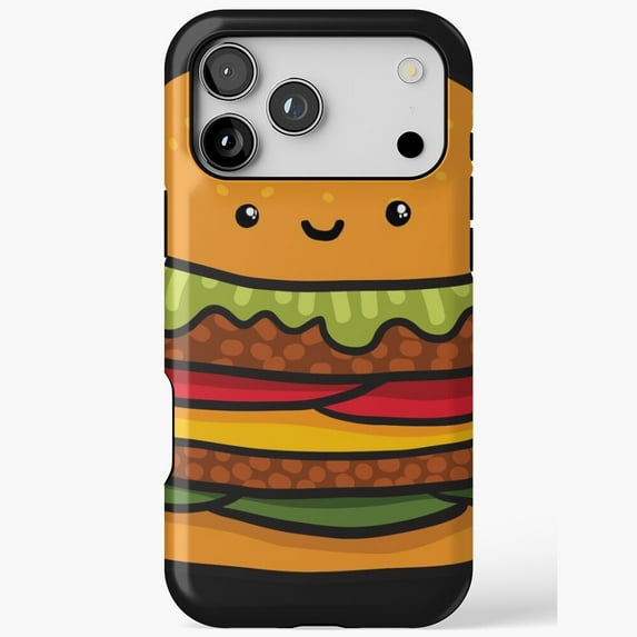 Cute Burger Fast Food Cartoon Art Phone Case Compatible iPhone 17 ...