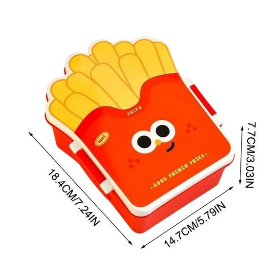 Cute Burger and Fries Shape Lunch Box, Portable Divided Freshness Food ...