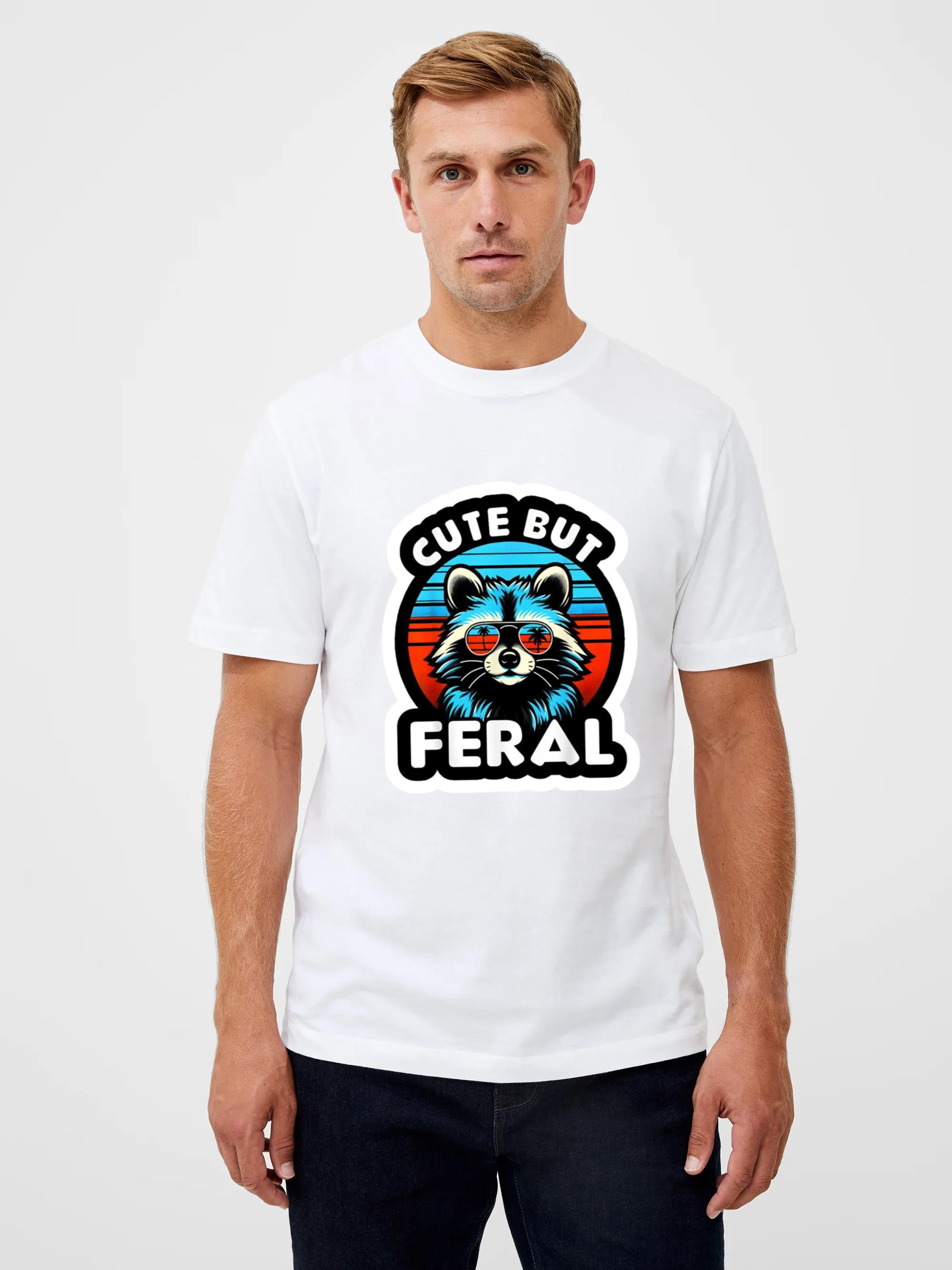 Cute But Feral T-Shirt, Playful and Trendy Vintage Design, for men ...