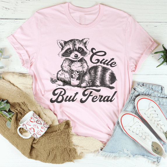 Cute But Feral Tee Athletic Heather S Peachy Sunday T-Shirt - Walmart.com