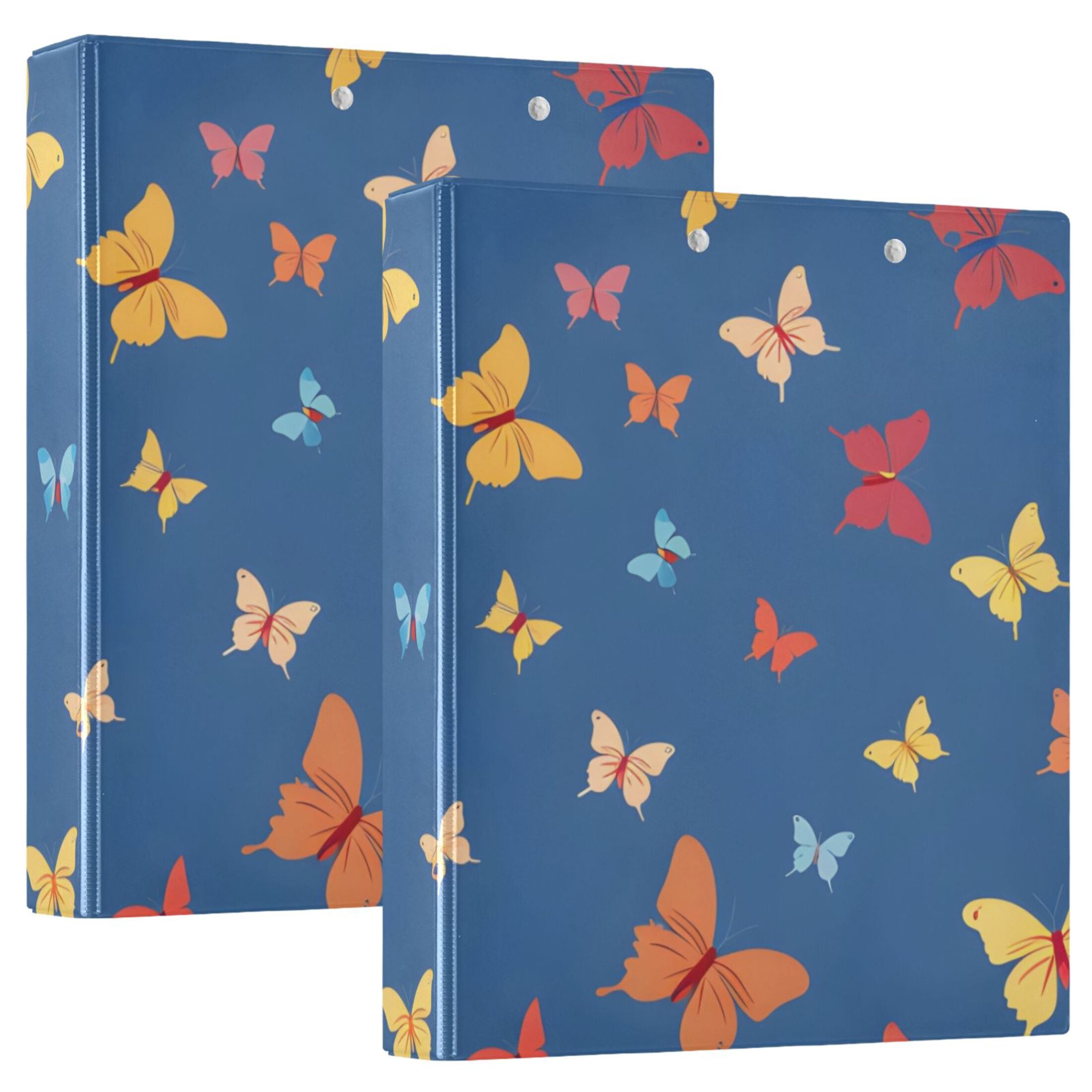 Cute Butterflies Hardcover 3 Ring Binder 1.5 inch Round Rings with Interior Pockets Binders ...