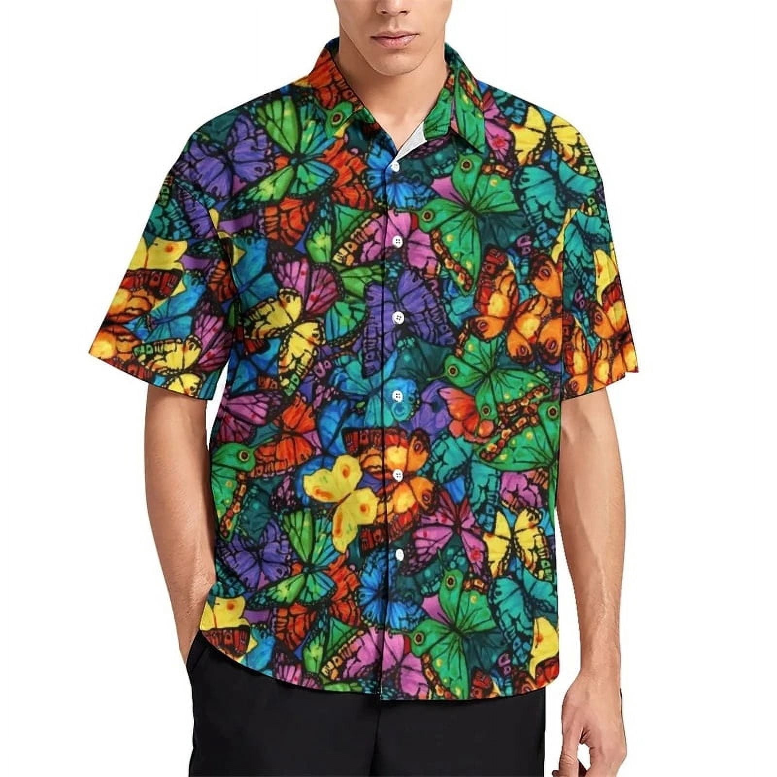 Cute Butterfly 3D Printed Boy Blouses Hawaiian Animal Graphic Short ...