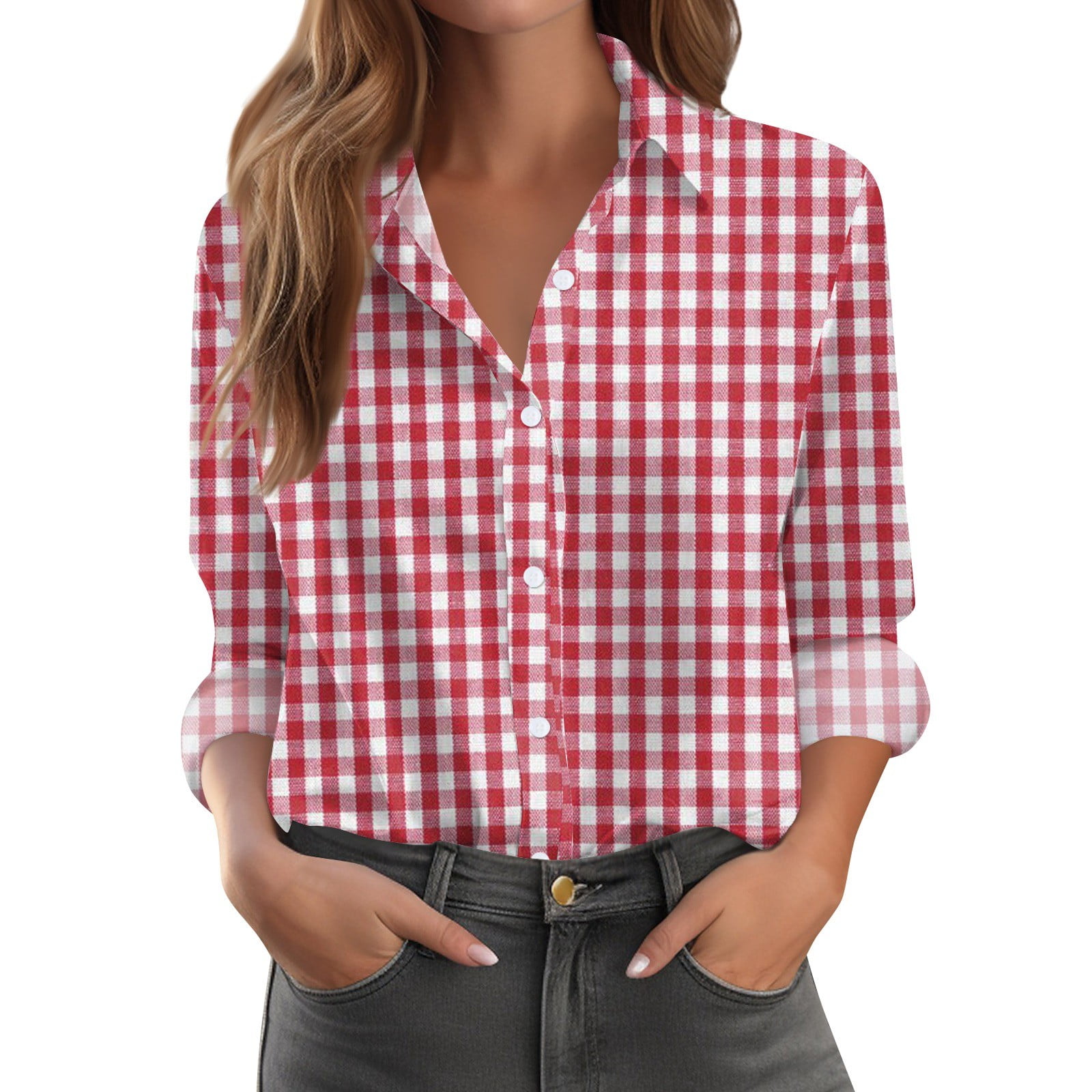Cute Button Up Tops for Women - Walmart.com
