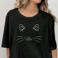 Cute C1At Face Outline T-S1Hirt, Adorable Kitty Graphic T1EE, C1At ...