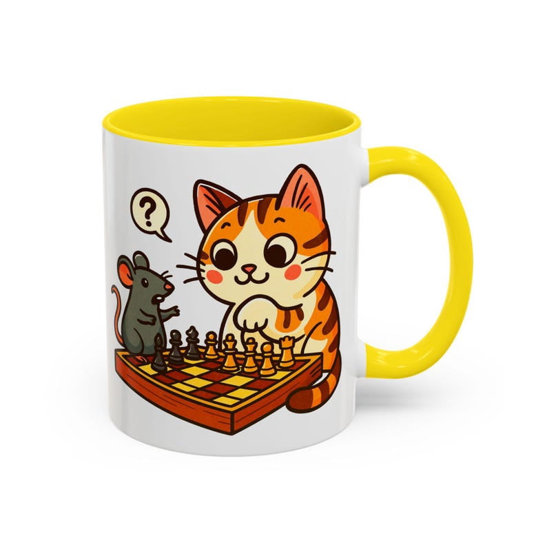 Cute C1At Mouse Playing Chess Mug KawaI1I Funny C1At Lover Gift, Chess ...