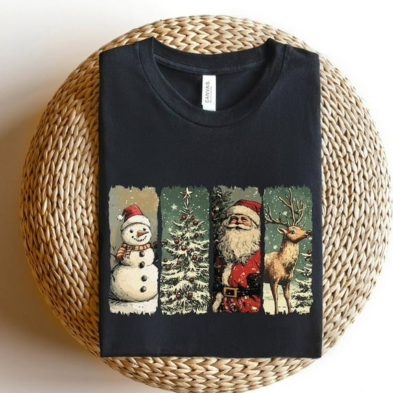 Cute CH1Ristmas Santa T-S1Hirt, Vintage R CH1Ristmaolidahirt with Santa ...