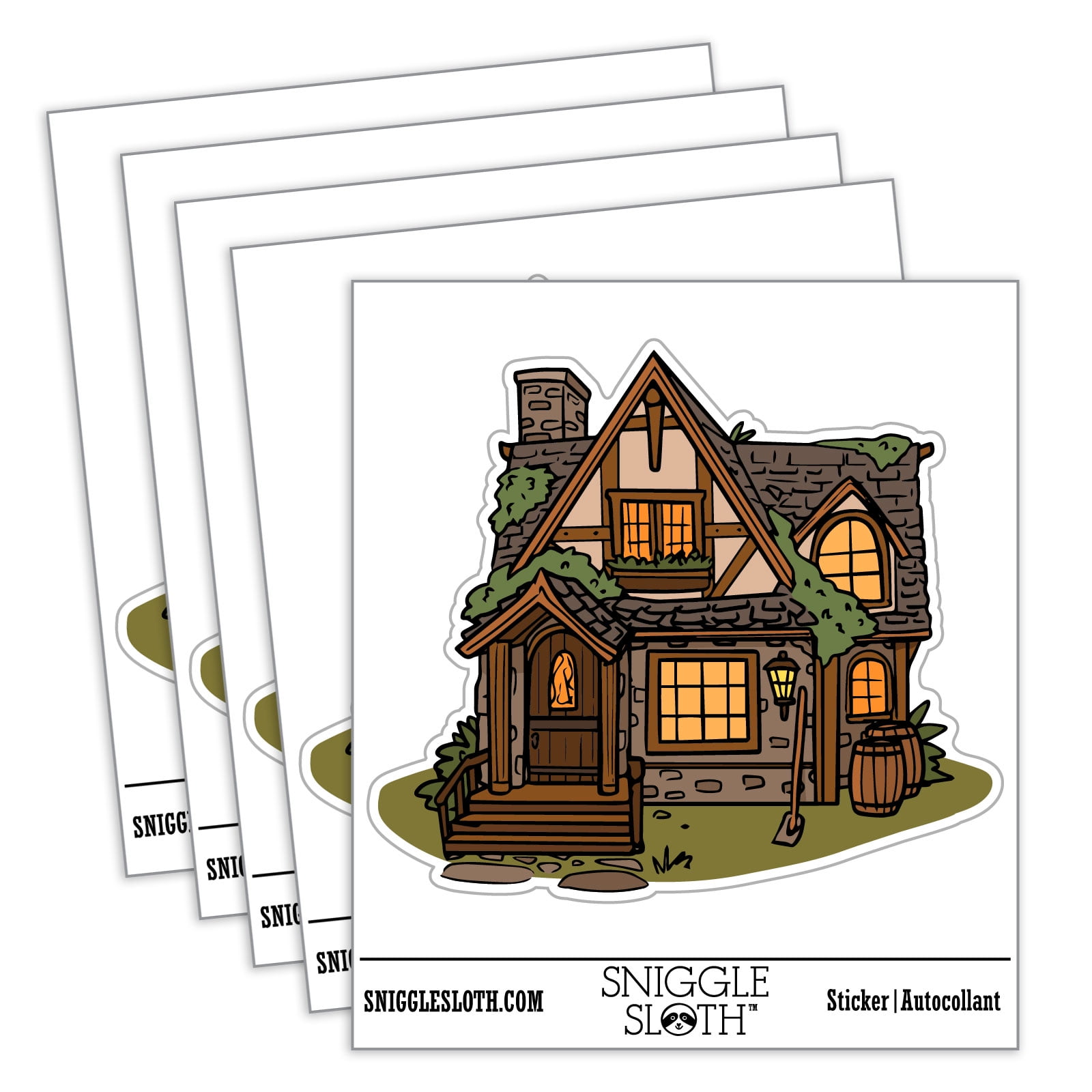 Cute Cabin Cottage House Home Woods Forest Car Window Bumper Water ...