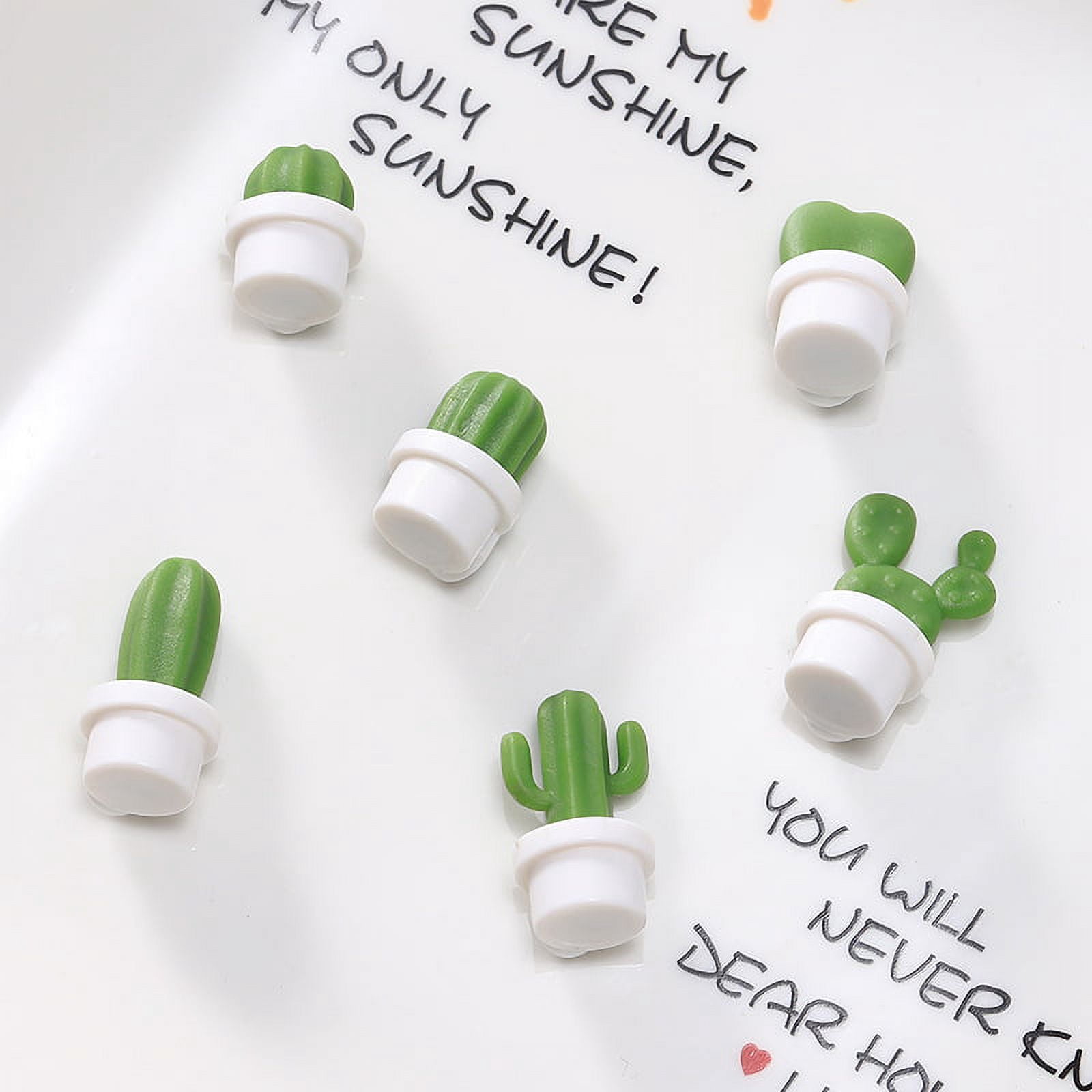 Cute Cactus Fridge Magnets - 6 Pack Mini Succulent Decor with Strong ...