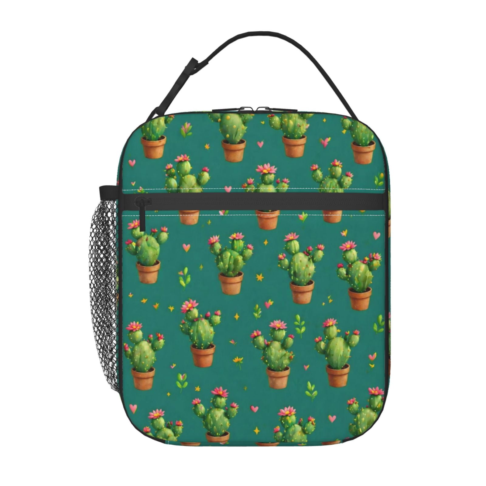 Cute Cactus Plant Lunch Bag Reusable Thermal Lunch Box with Handle for ...