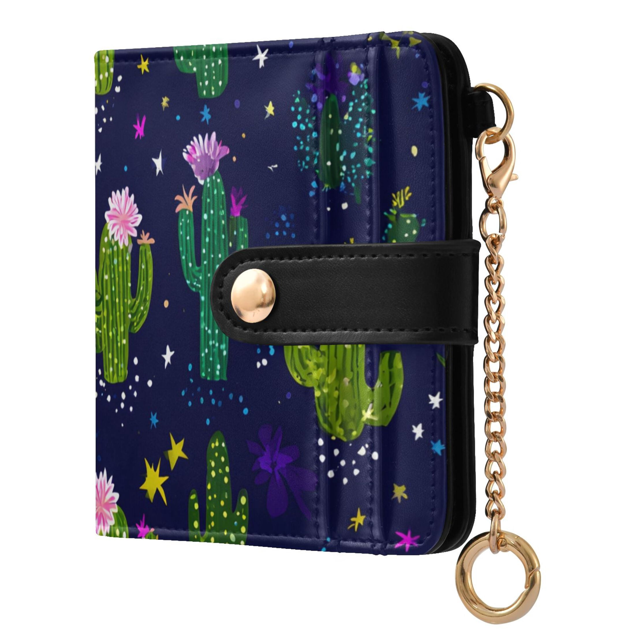 Cute Cactus Stars Pattern Women's Wallet PU Leather Card Cases RFID ...