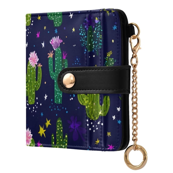 Cute Cactus Stars Pattern Women's Wallet PU Leather Card Cases RFID ...