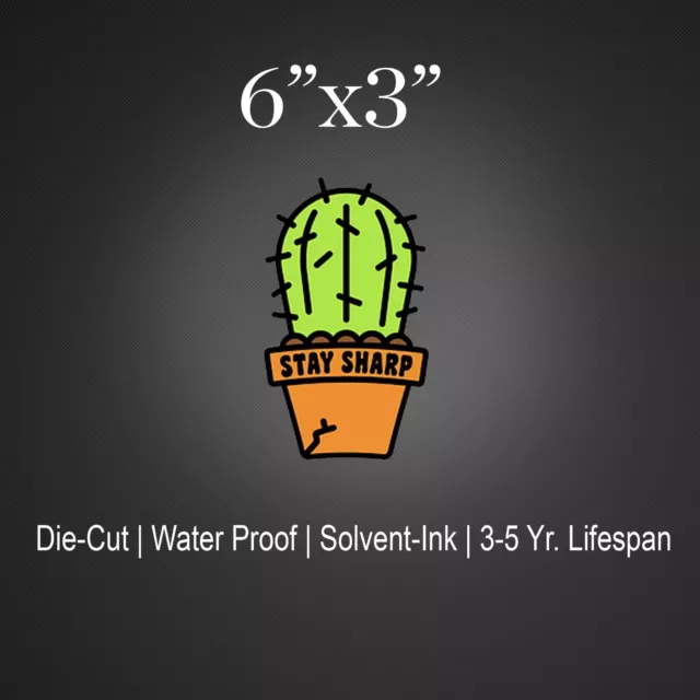 Cute Cactus Stay Sharp Vinyl Sticker Waterproof Car Decal Sticker Phone ...