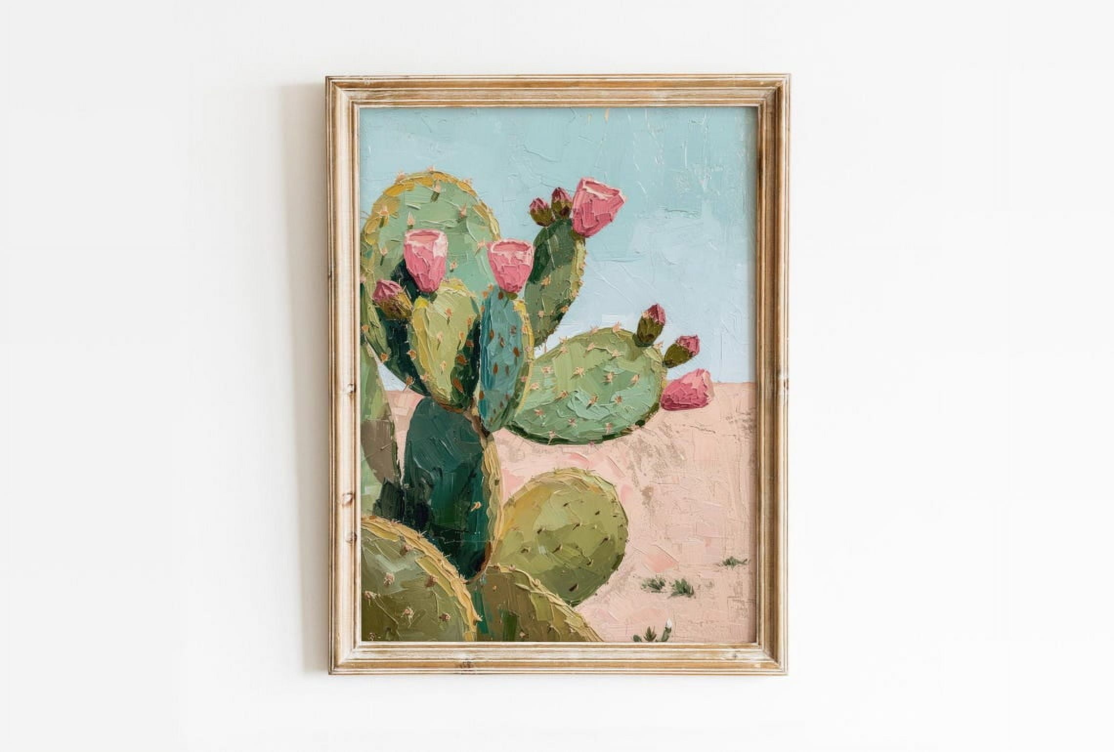 Cute Cactus Wall Art, Trendy Palm Springs Poster, Preppy Room Decor ...